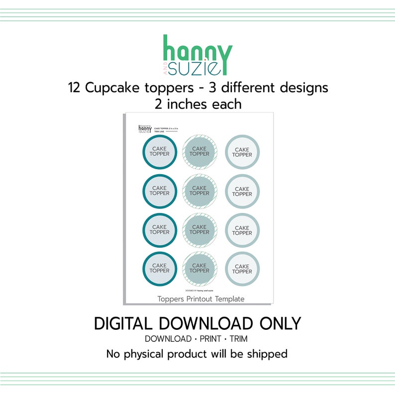 Printable Happy Birthday Cupcake Topper, Birthday Party Decoration ...