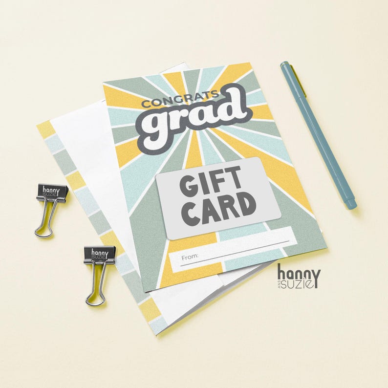 Printable Graduation Gift Card Holder, Congrats Grad Gift Card Holder ...