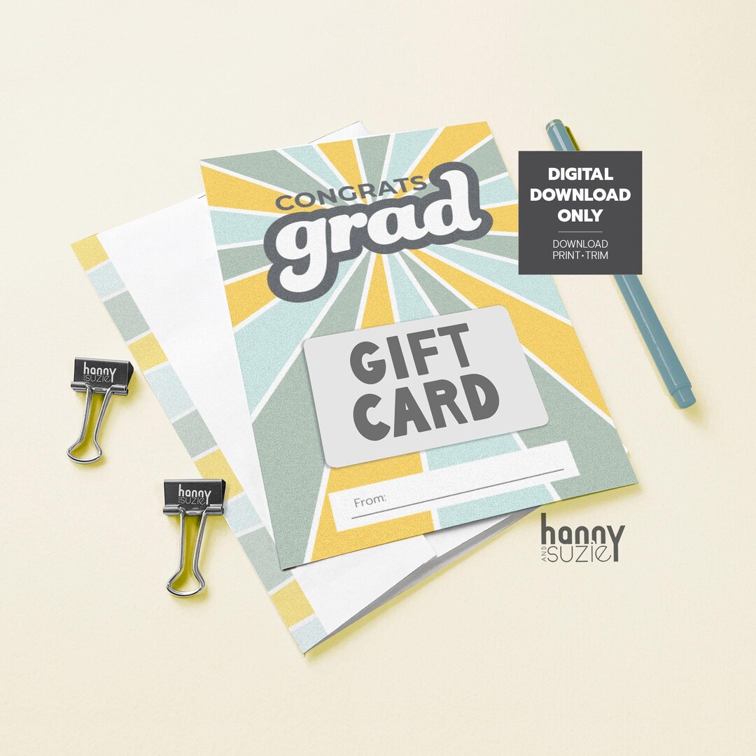 Printable Graduation Gift Card Holder, Congrats Grad Gift Card Holder ...