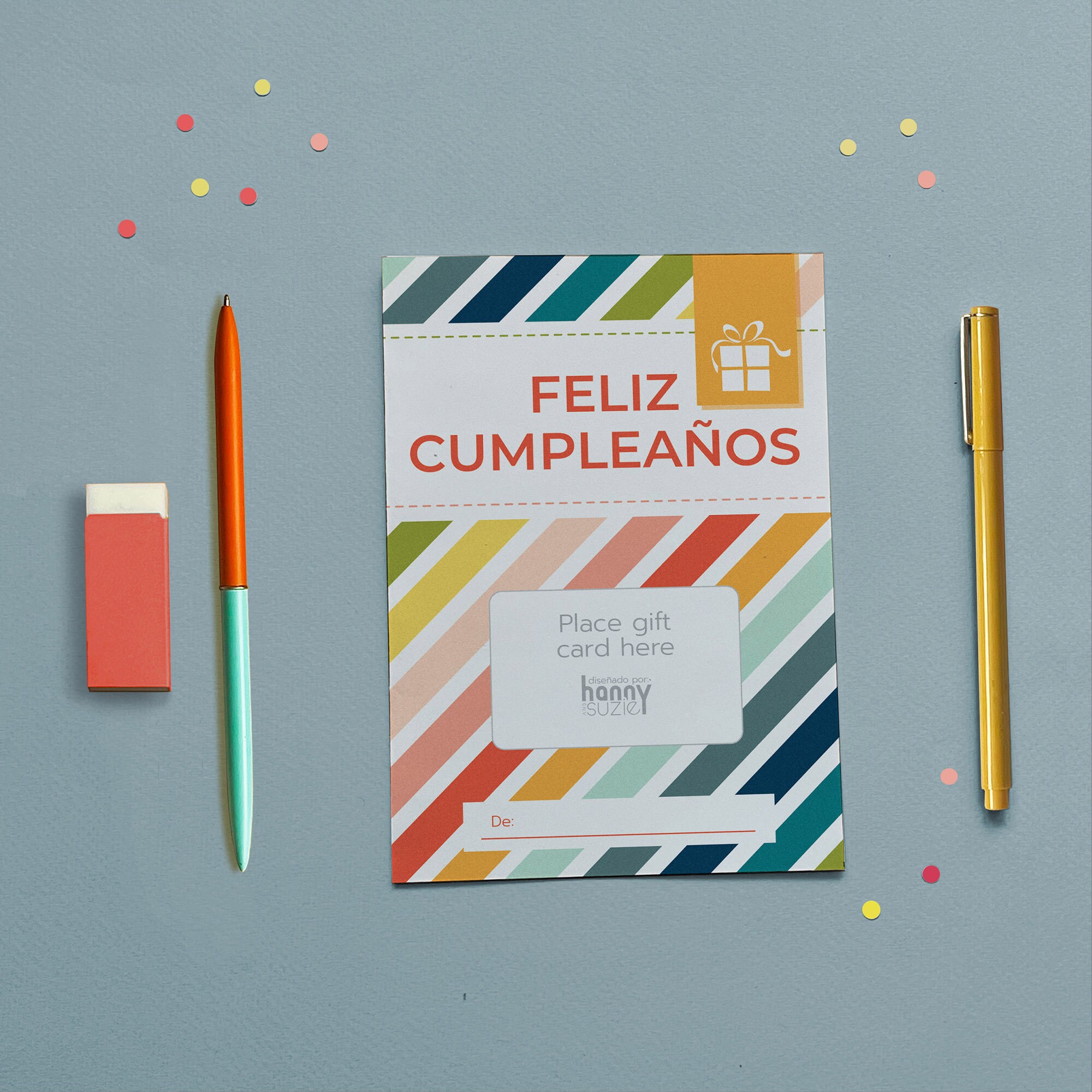 Feliz Cumpleaños Printable Gift Card Holder Spanish Birthday - Etsy UK