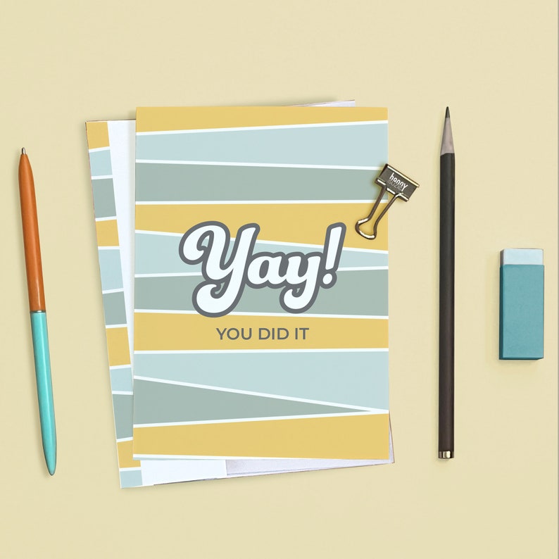 Yay You Did It Printable Card, Congratulations Card, Instant Download ...