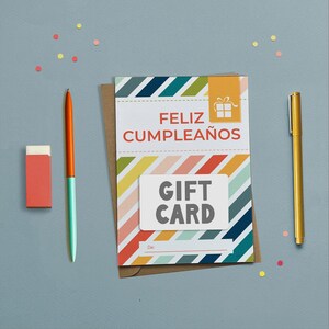 Feliz Cumpleaños Printable Gift Card Holder Spanish Birthday - Etsy UK
