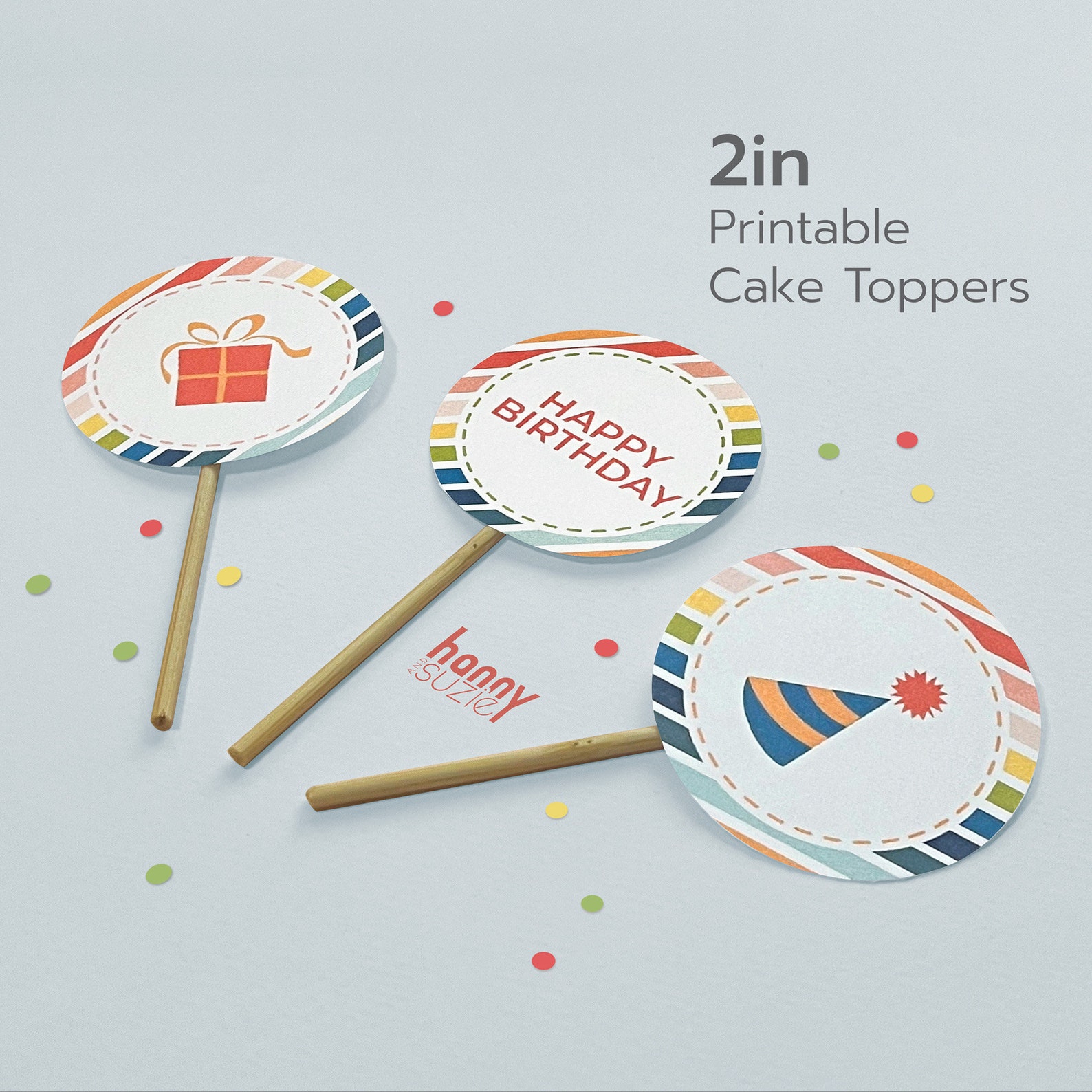 Printable Happy Birthday Cupcake Topper, Birthday Party Decoration ...