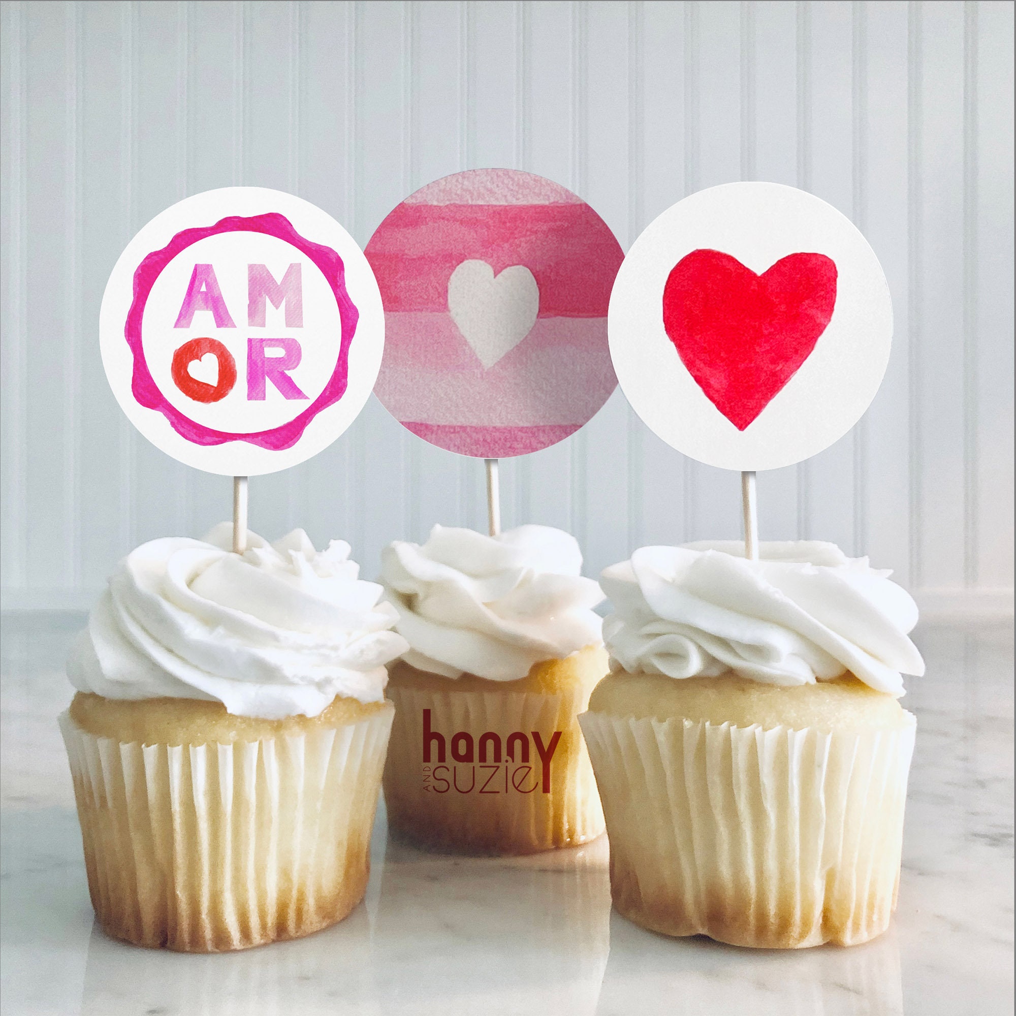 San Valentin Printable Cupcake Toppers, Spanish Valentines Day Party ...
