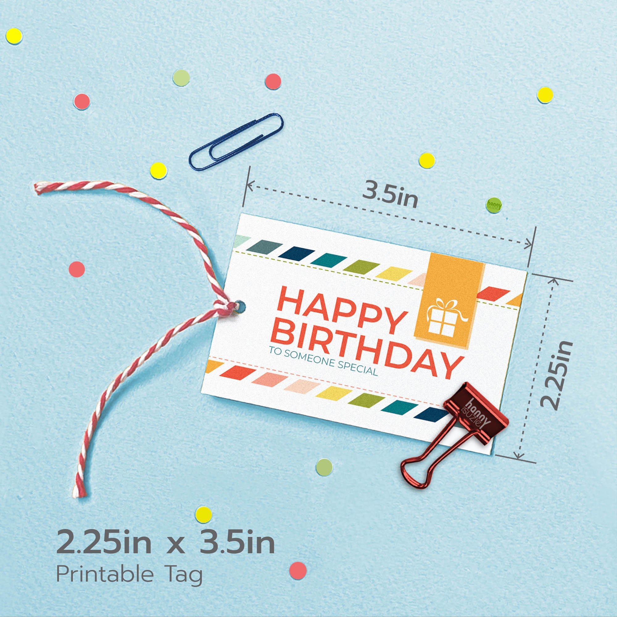 Happy Birthday Printable Gift Tags, Birthday Rainbow Stripe Tags ...