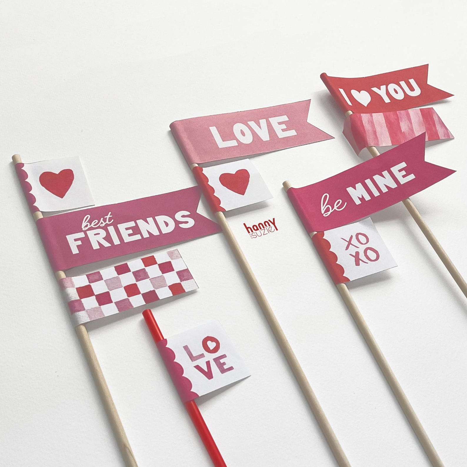 Valentine Printable Pennant Flags Bundle, Cute Valentine's Day Gift ...