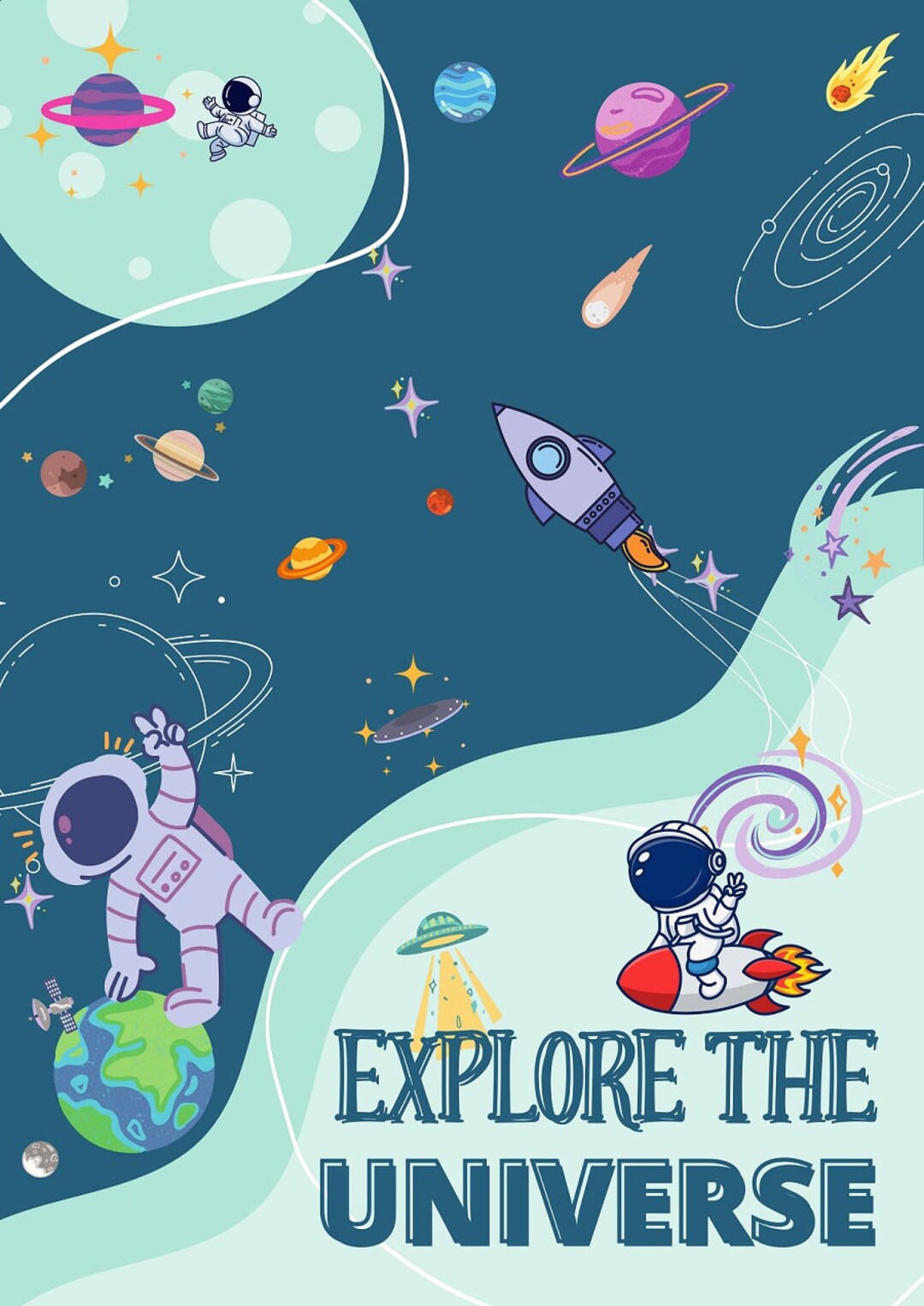 Explore the Universe Printable Space Art and Starry Night Sky - Etsy