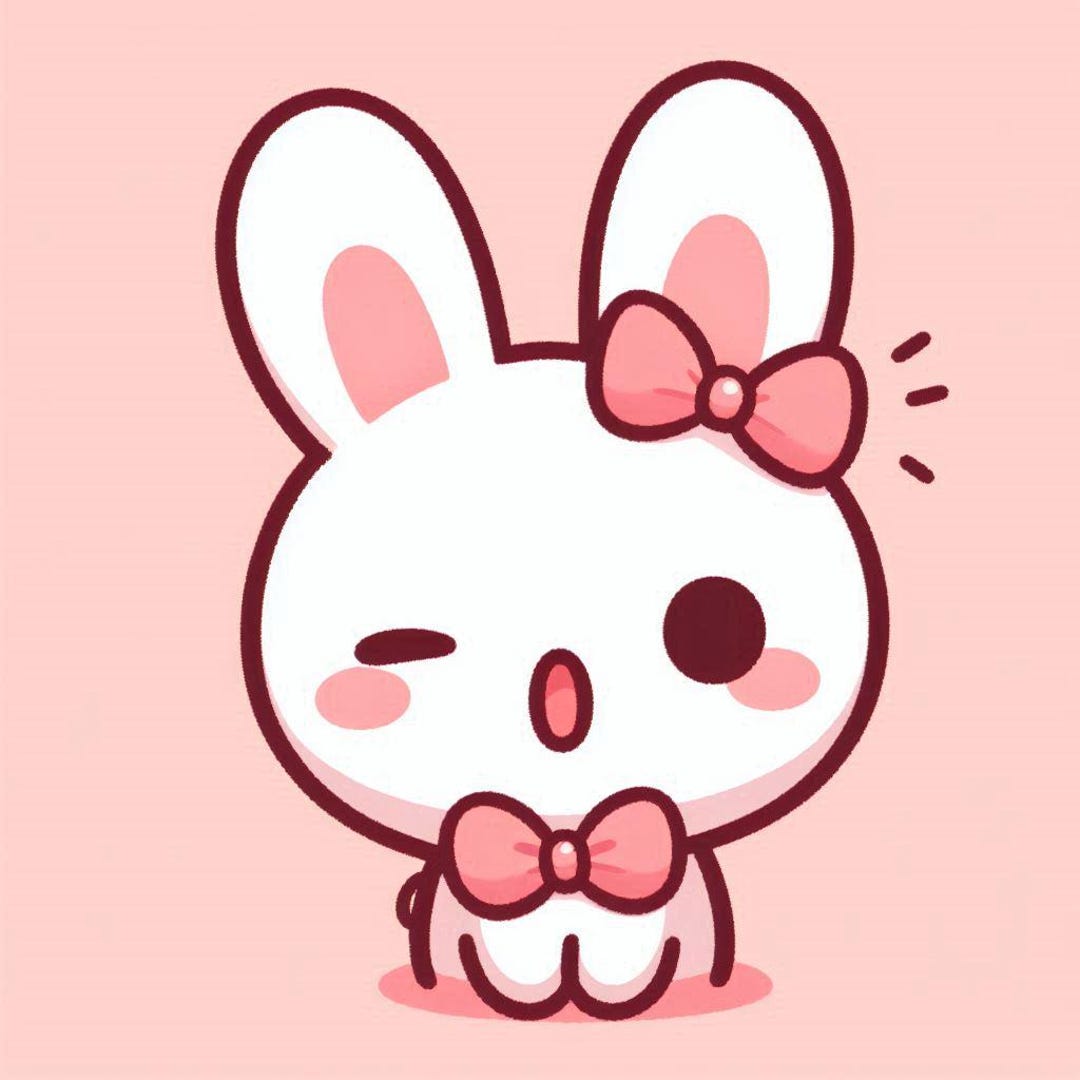 Bunny, Stickers, Cute, Cartoon, Small, Design, Digital Stickers, AI ...