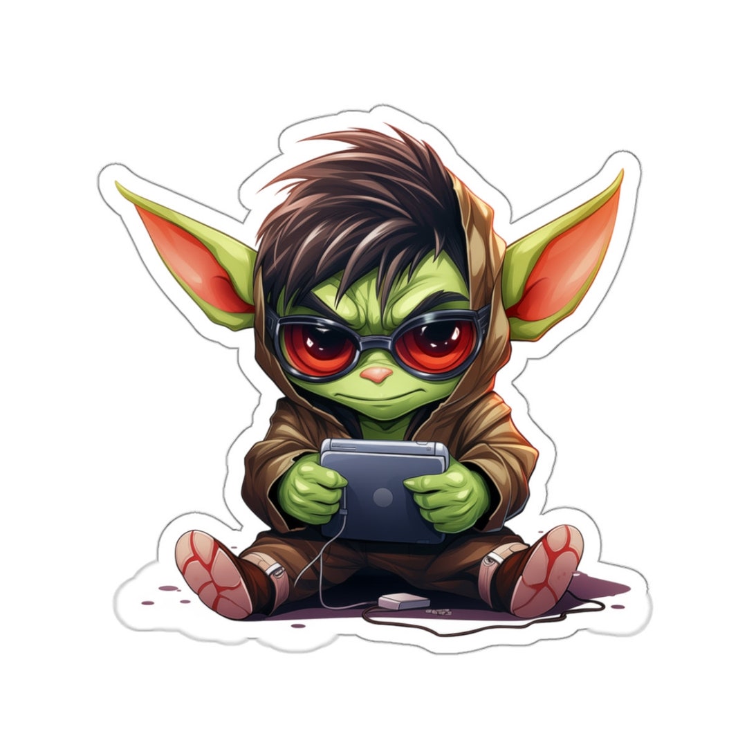 Nerdy Sticker Cute Chibi Gamer Goblin With Glasses 1 D&D Anime - Etsy