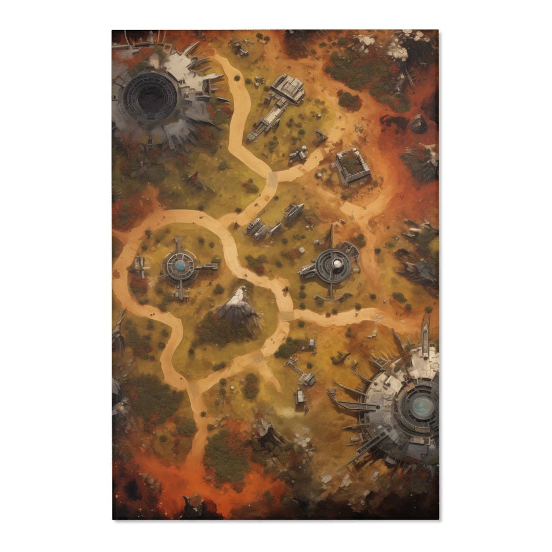 Table Top Polyester Chenille Battle Mat 48 X 72 4ft X 6ft Outer Rim ...