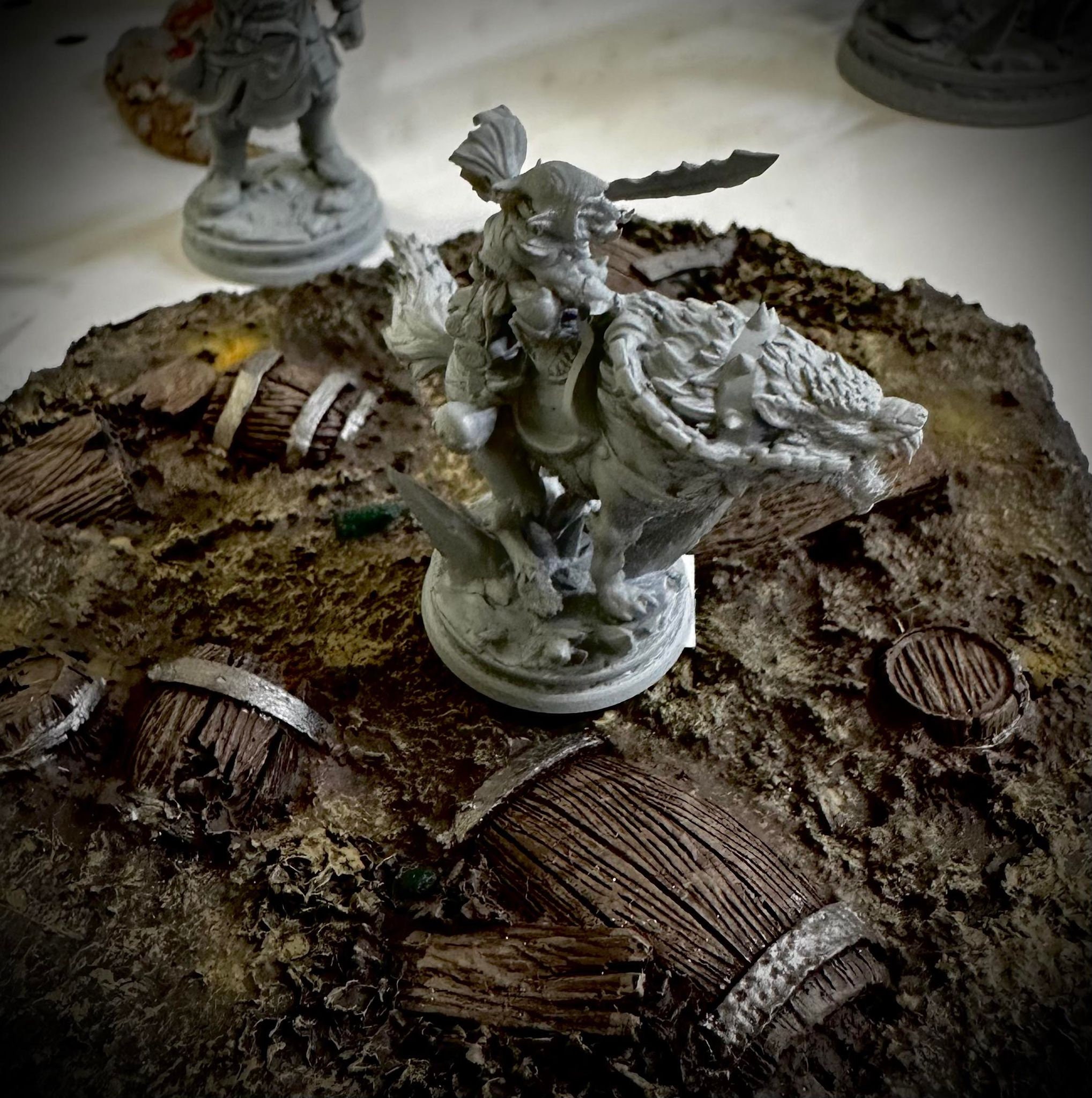 Snarlgore the Night Roar Goblin Wolfrider Miniature for Dnd and Other ...