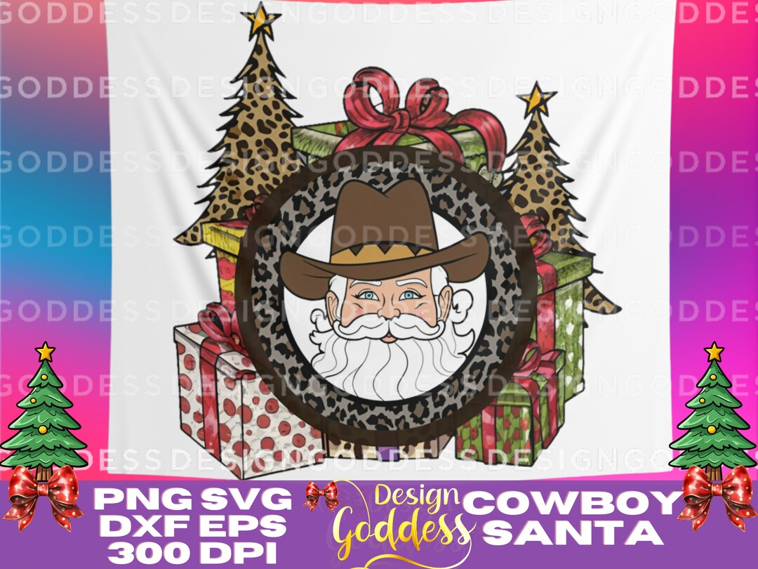 COWBOY SANTA PNG Western Christmas, Cowboy Christmas, Sublimation ...