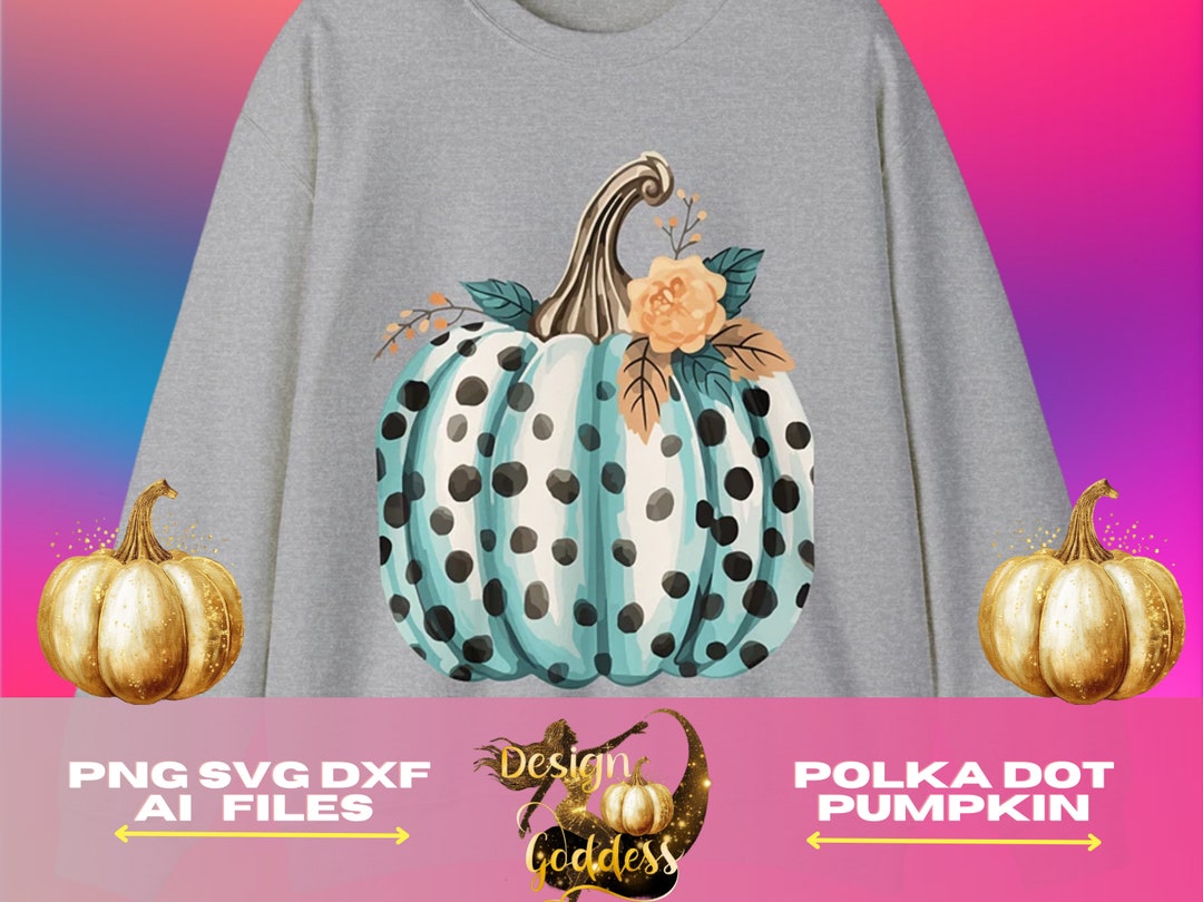 Polka Dot Pumpkin PNG SVG Dxf AI Files Fall Autumn Pumpkin - Etsy