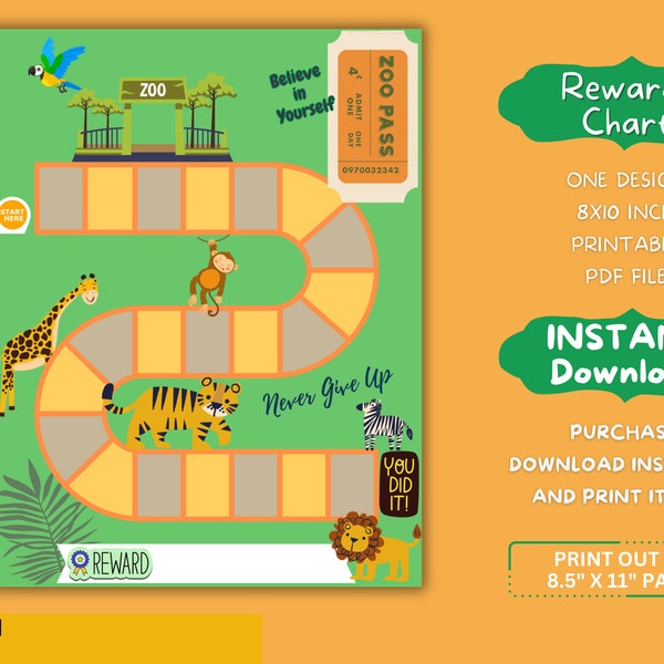 Zoo Reward Chart - Etsy