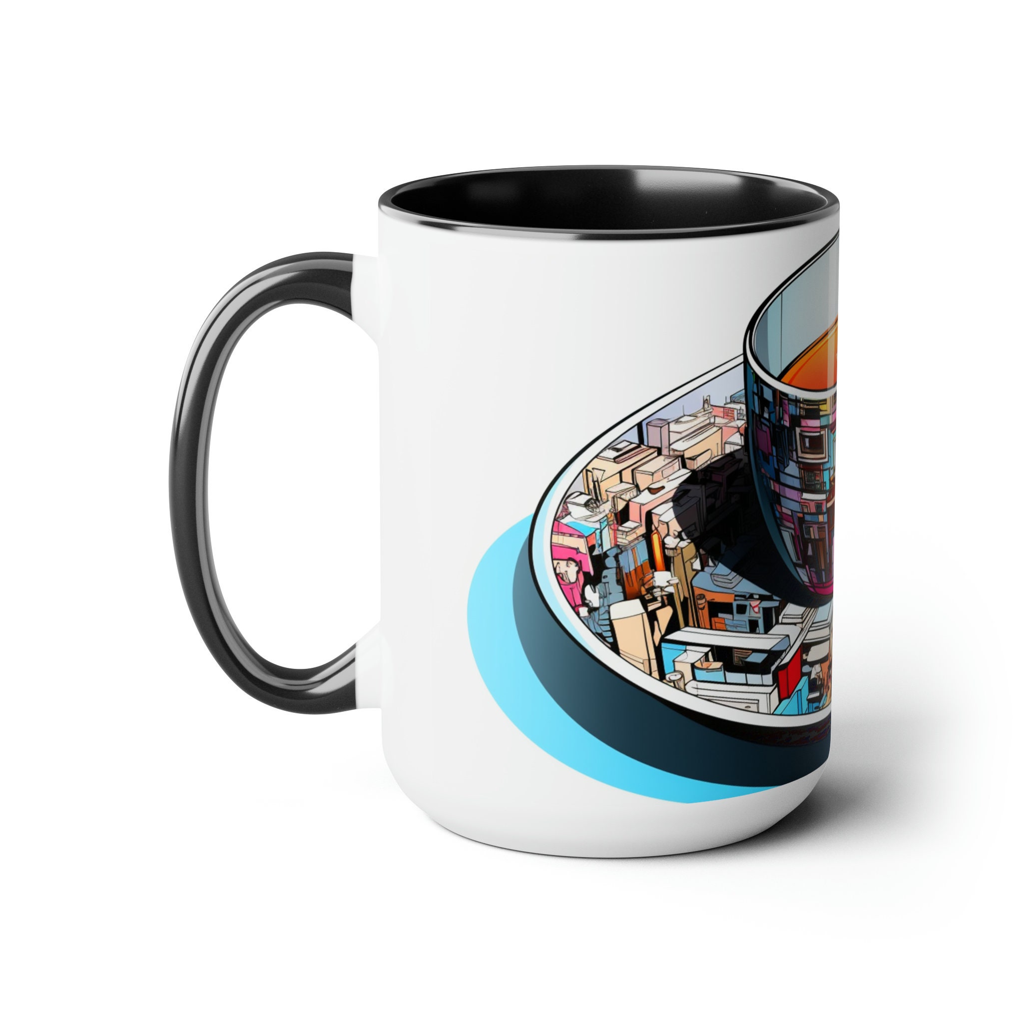 Parisian Coffee Cup Cutaway Illustration Hand Drawn Art With Charming ...