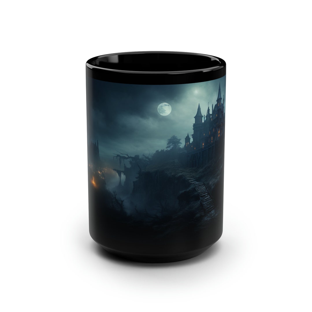Gothic Haunted House Coffee Mug – Halloween 15oz Coffee Cup - Etsy