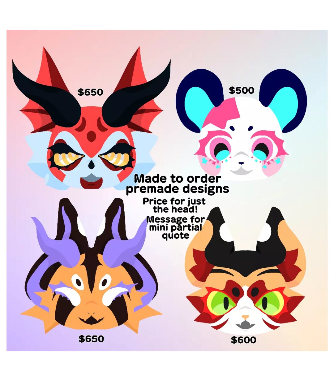 Kemono Premade Designs MADE TO ORDER - Etsy