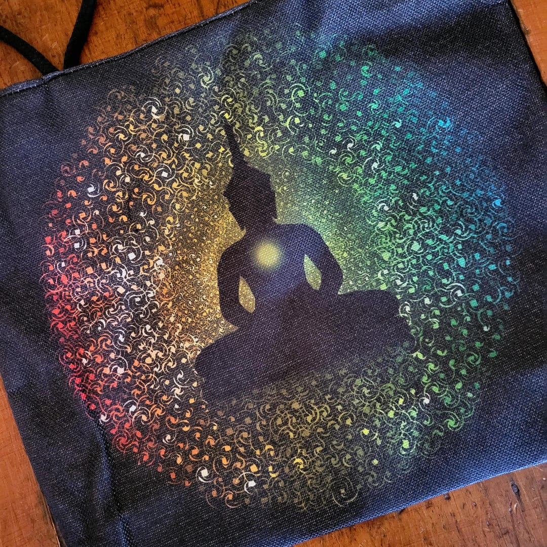 Buddha Jute Tote Bag: Eco-friendly Yoga Shopping Bag - Etsy