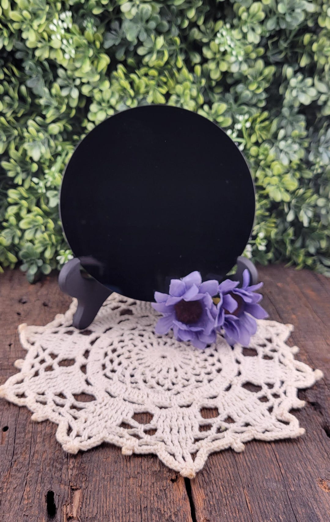 Black Scrying Mirror With Stand – 4.72" Reflective Divination Mirror ...