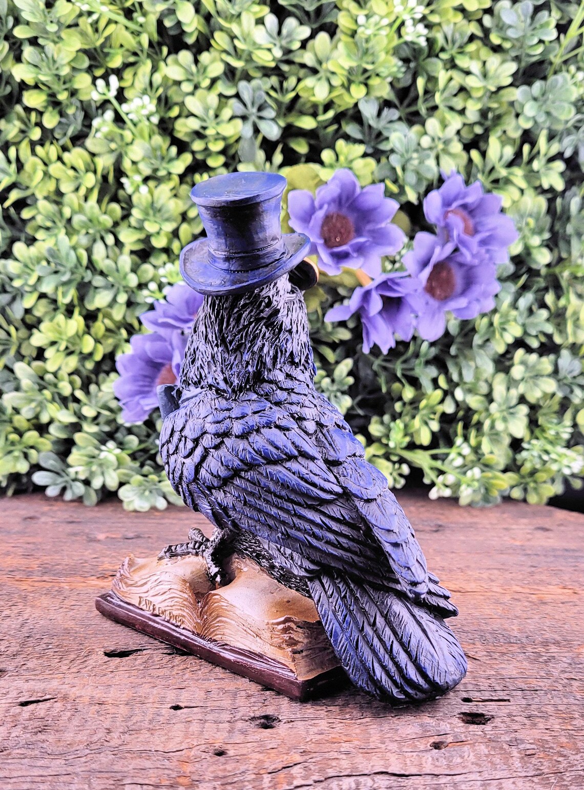 Adorable Steampunk Raven Statue – Resin Gothic Bird Figurine – Mystical ...