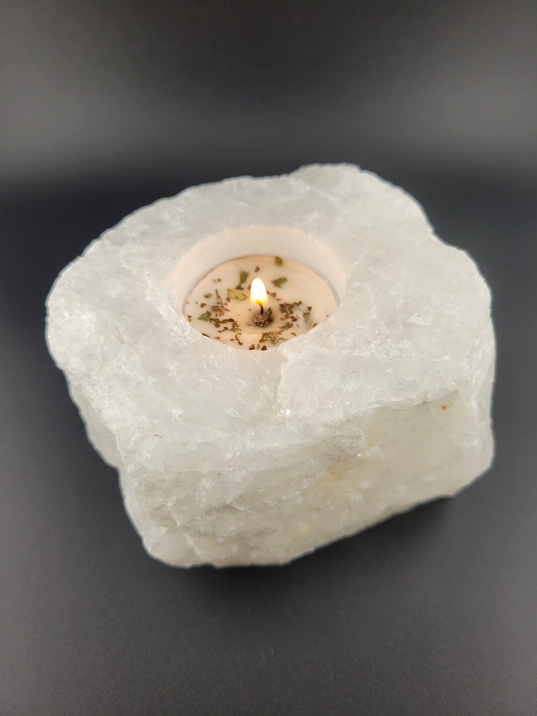 Premium Quartz Tea Light Candle Holder Crystal Magnifier for - Etsy