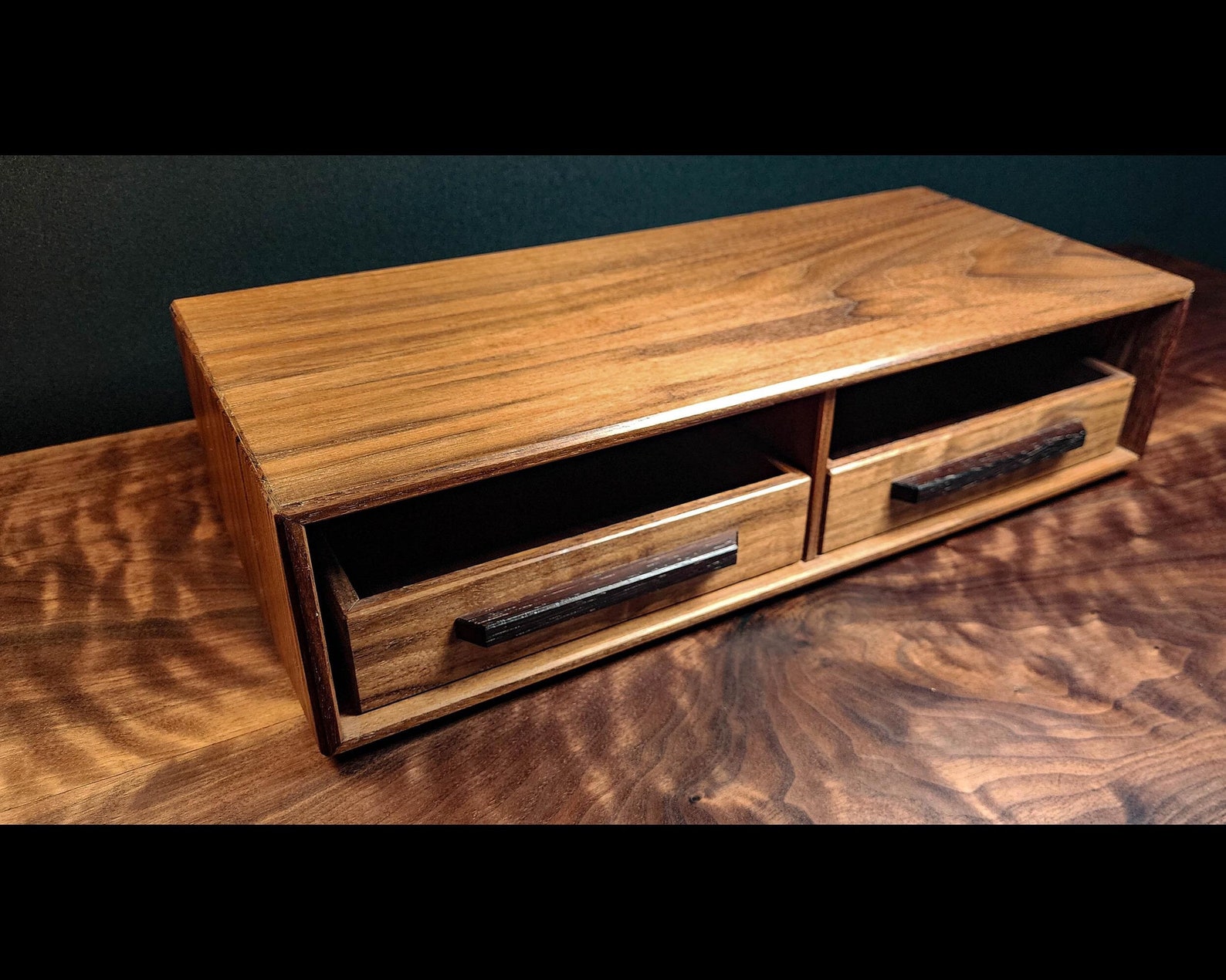 Fine Wooden Walnut Desktop Organizer/monitor Stand - Modern Magnetic ...