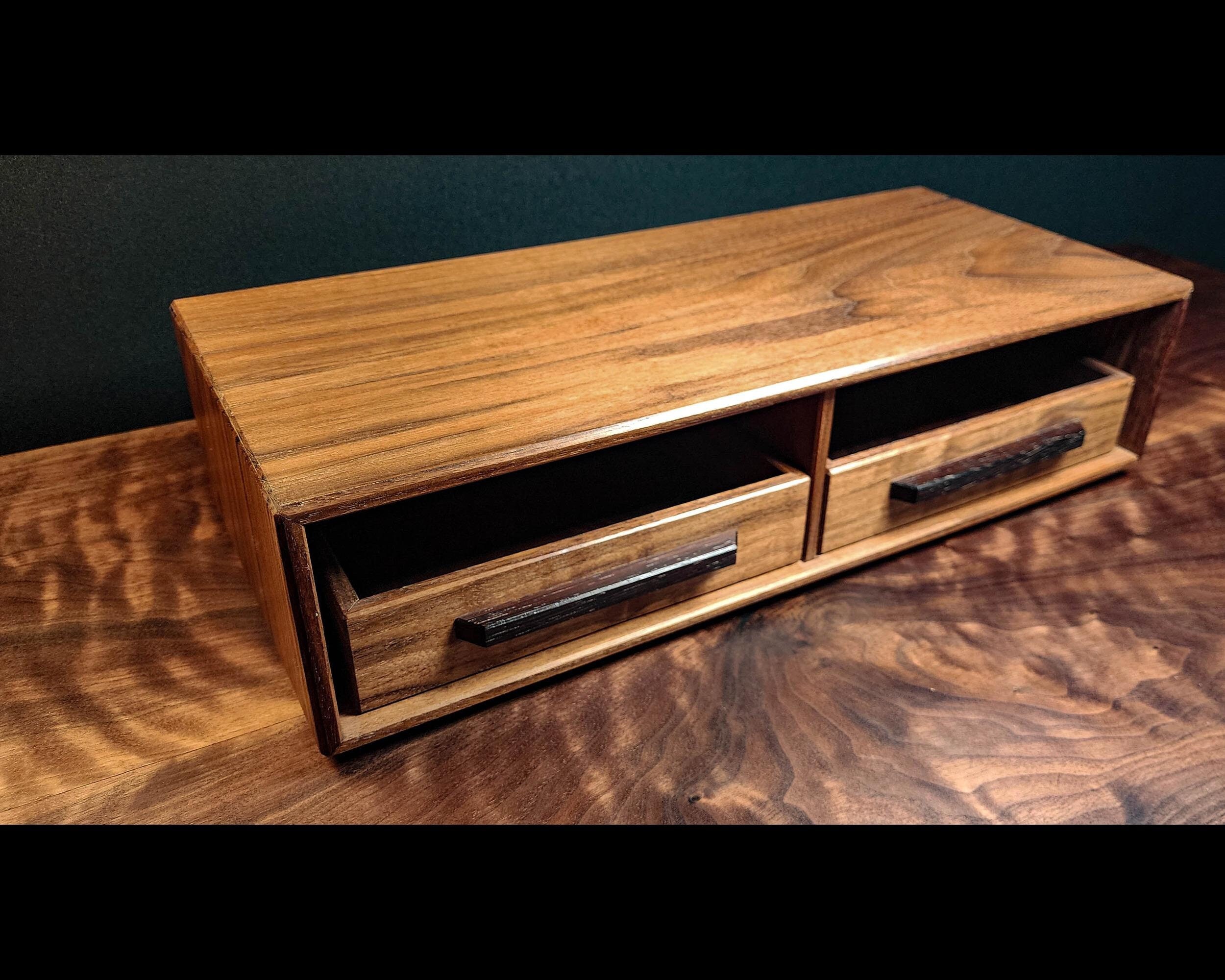 Fine Wooden Walnut Desktop Organizer/monitor Stand - Modern Magnetic ...