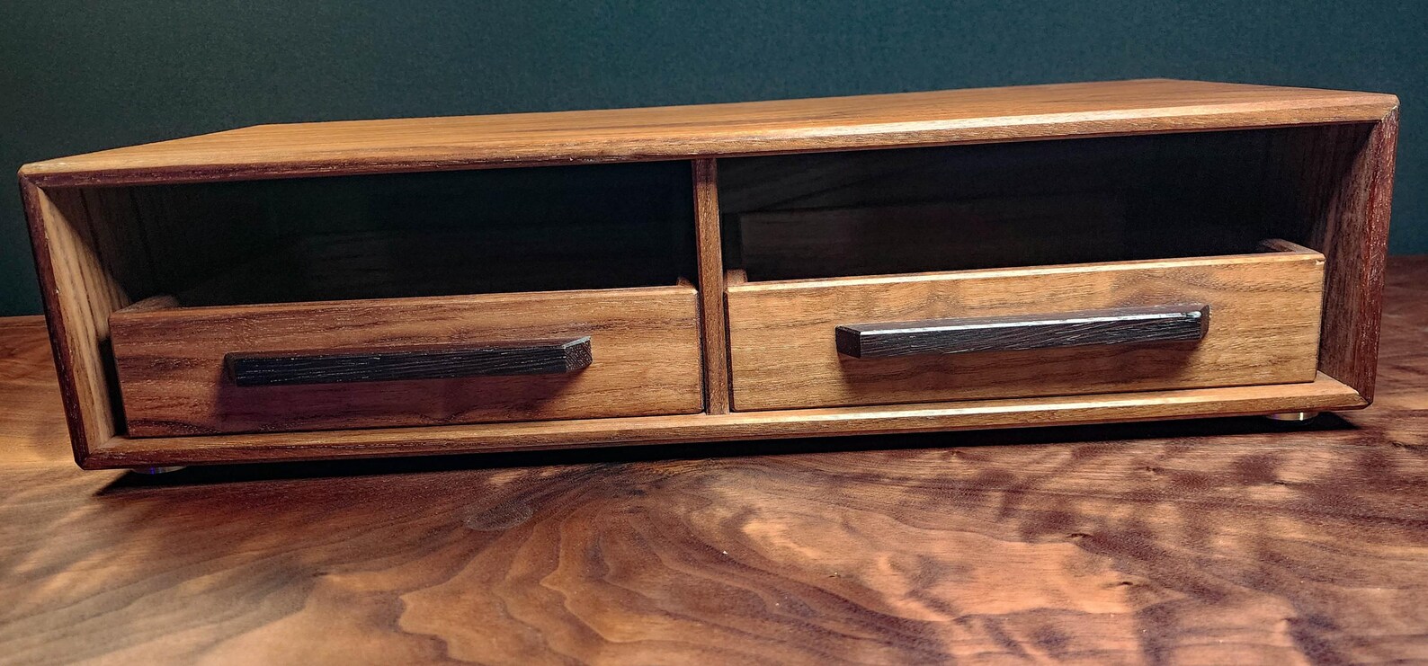 Fine Wooden Walnut Desktop Organizer/monitor Stand - Modern Magnetic ...