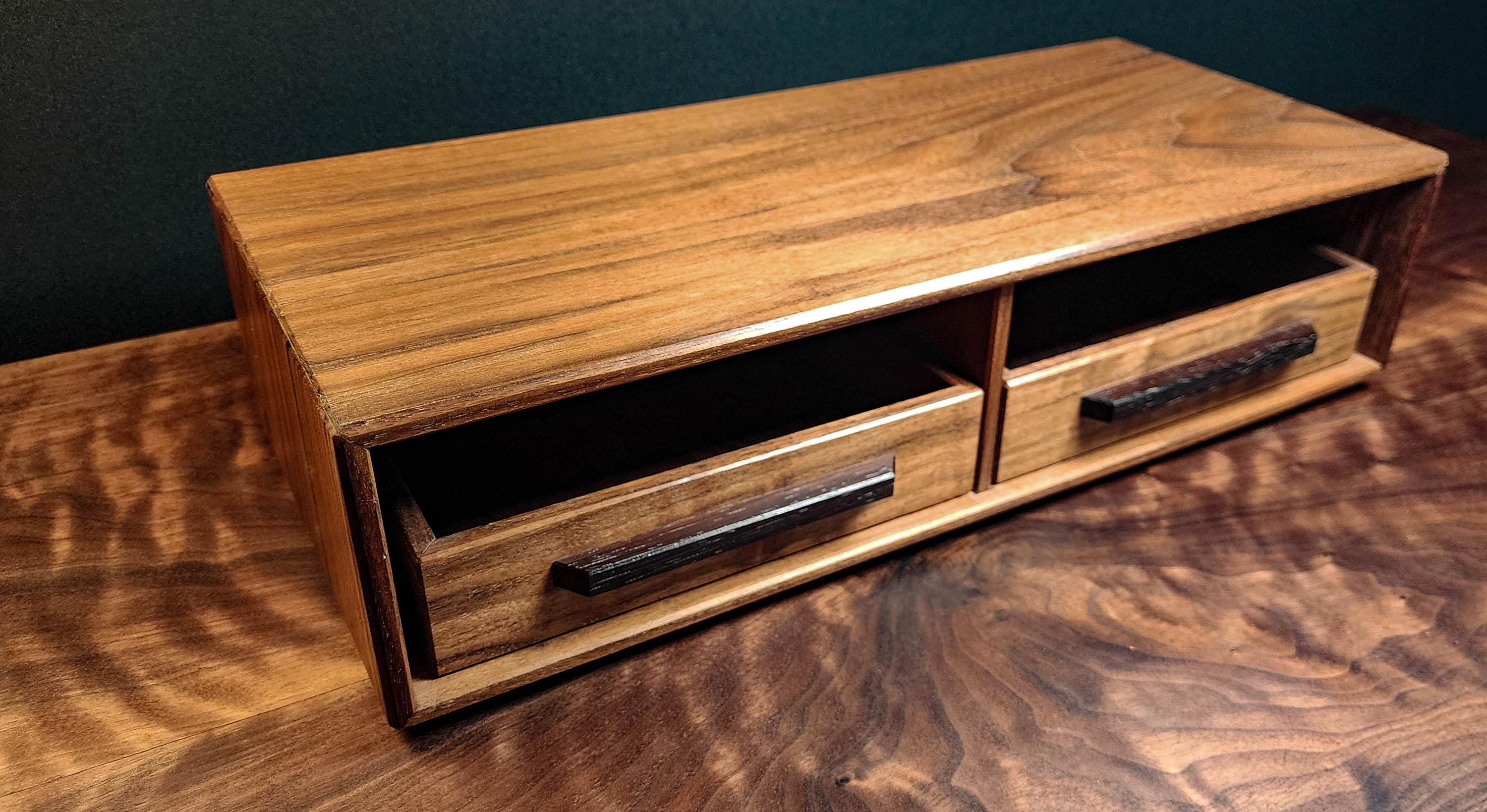 Fine Wooden Walnut Desktop Organizer/monitor Stand - Modern Magnetic ...