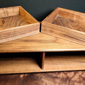 Fine Wooden Walnut Desktop Organizer/monitor Stand - Modern Magnetic ...