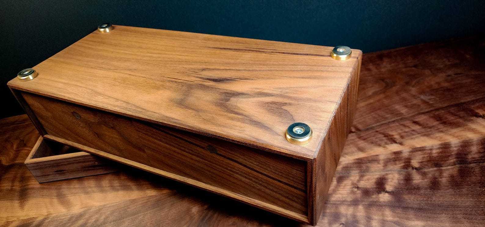 Fine Wooden Walnut Desktop Organizer/monitor Stand - Modern Magnetic ...