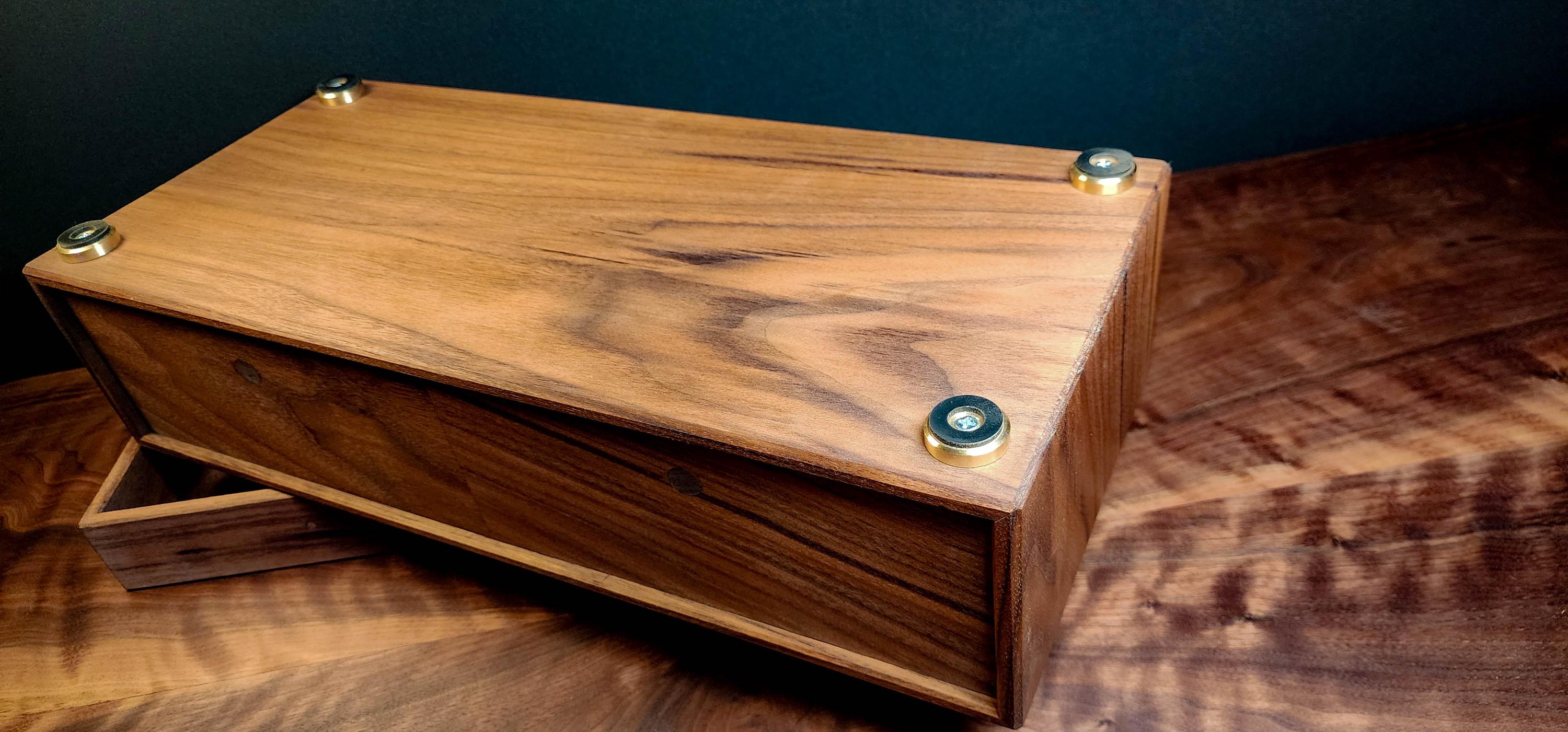 Fine Wooden Walnut Desktop Organizer/monitor Stand - Modern Magnetic ...