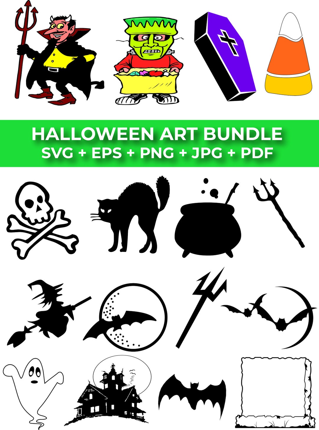 Halloween Clipart SVG Bundle: Spooky Cut Files (digital Download) - Etsy