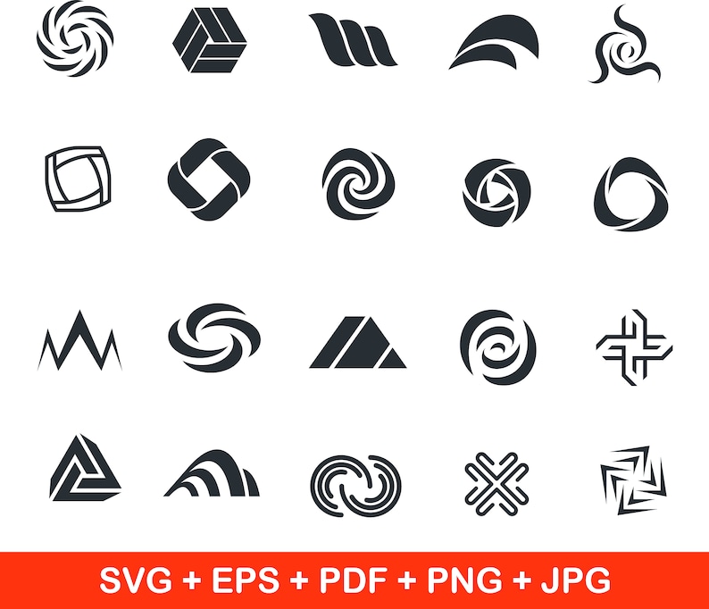 20 Abstract Logos Bundle Svg, Abstract Corporate Logo Design, Abstract ...