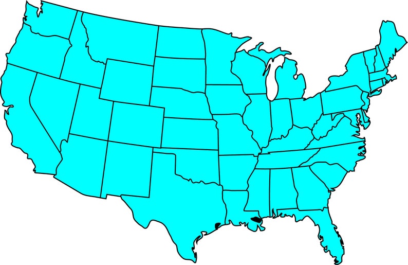 USA Map Cut File Bundle Eps Png Jpg Pdf Svg America Svg Cut File Clip ...