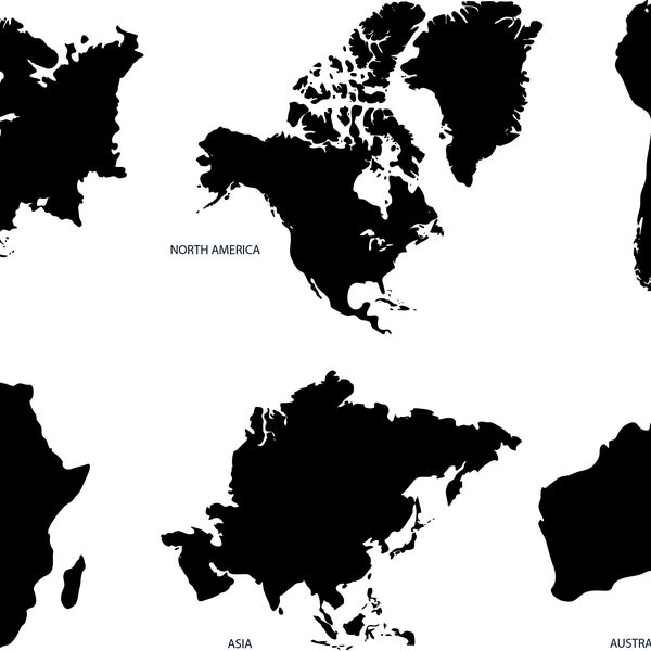 Continents Svg - Etsy UK