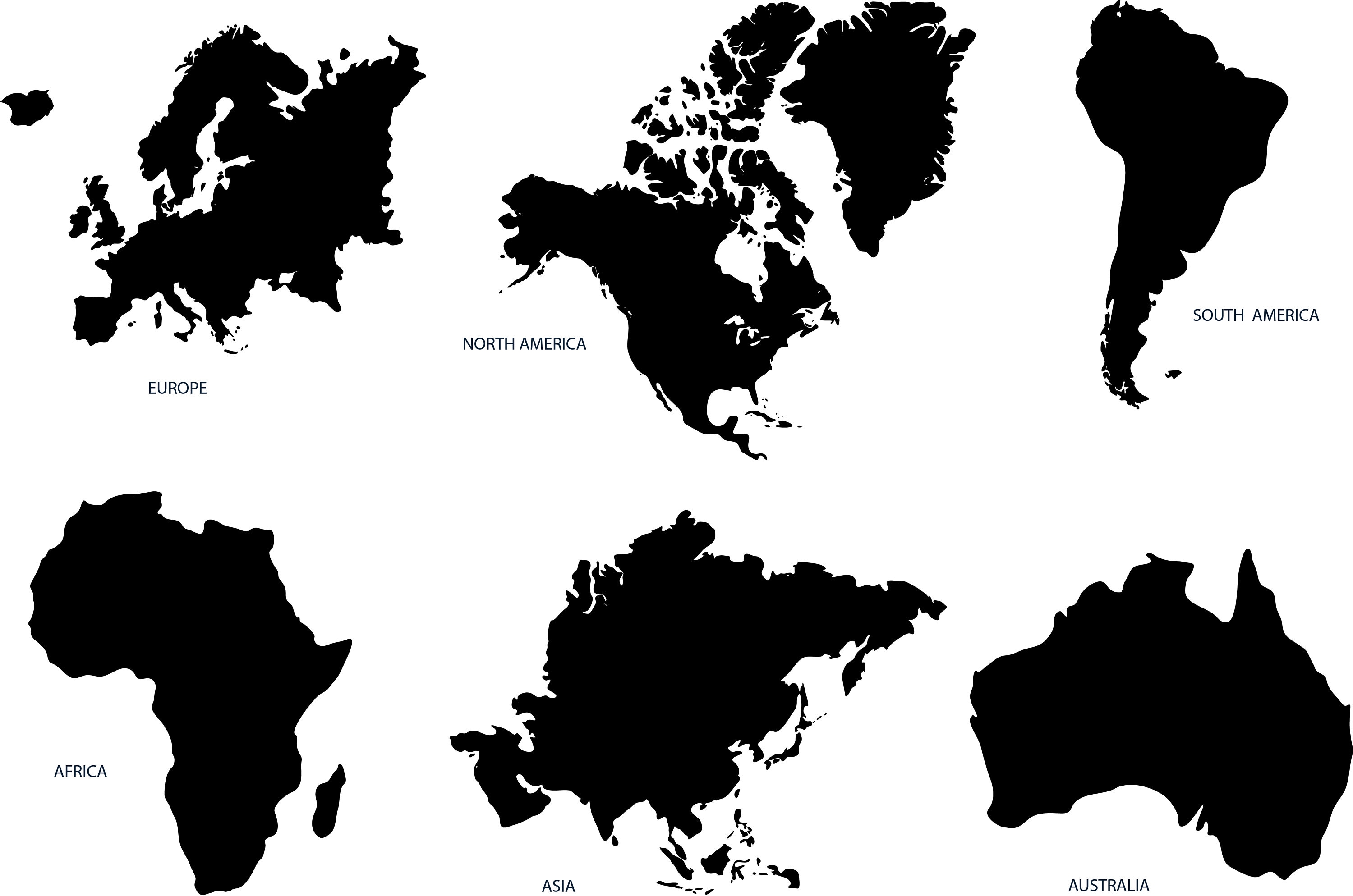 Continents Svg Cut File - Etsy