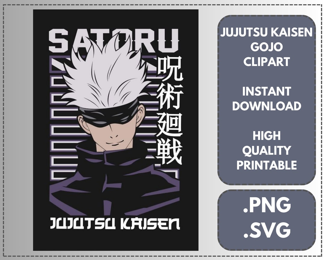 Satoru Gojo Jujutsu Kaisen Clipart SVG PNG Manga Anime Poster - Etsy ...
