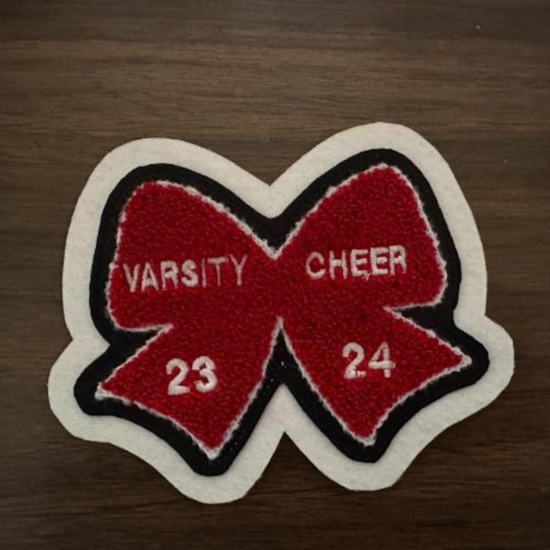 Cheer Bow-custom Embroidered Patches for Letterman Jackets, Bags ...