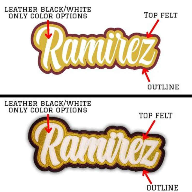Personalized Leather Name Color Design - Embroidered Patch for ...