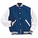 Classic Cool Blue: the Blue Body, White Sleeved Letterman Jacket With ...