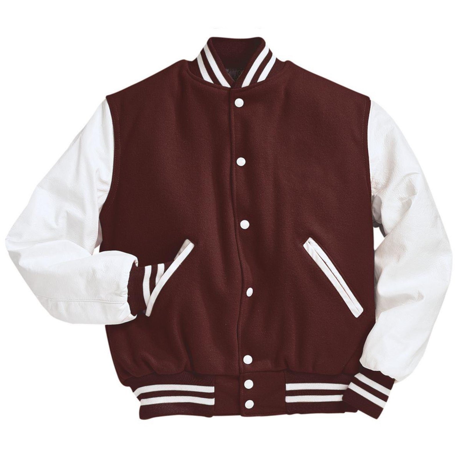 Classic Cool Maroon : the Maroon Body, White Sleeved Letterman Jacket ...