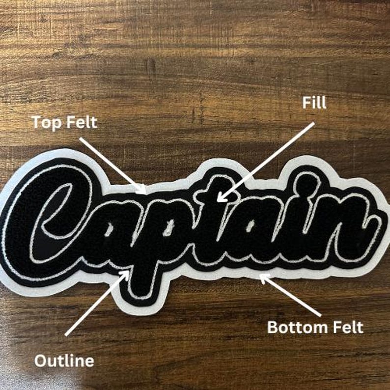 Captain Custom Embroidered Patches for Letterman Jackets, Bags ...
