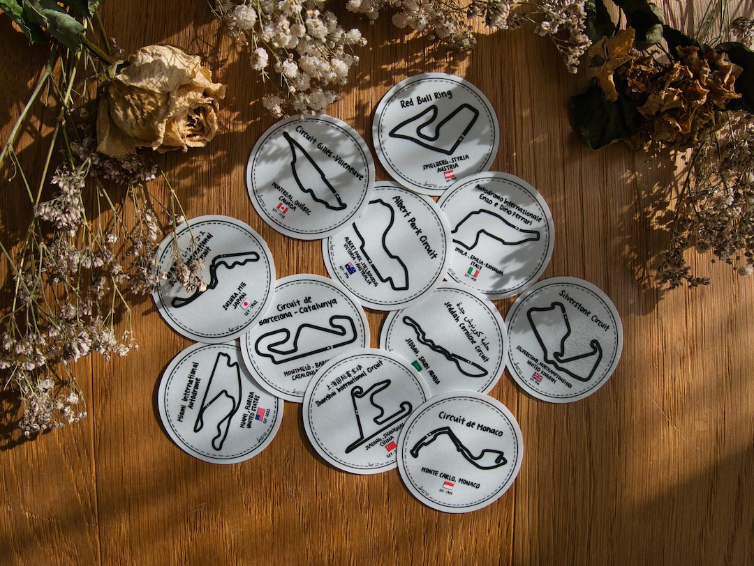 F1 Circuits Clear Stickers 2024 Round 1 - 24 Circuits Drivers Formula ...