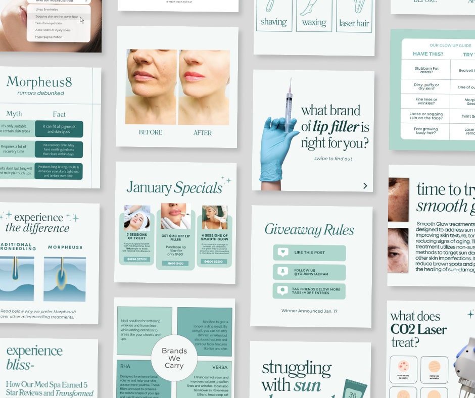 Medical Spa Instagram Post Template | Botox Filler Laser Hair Injector ...