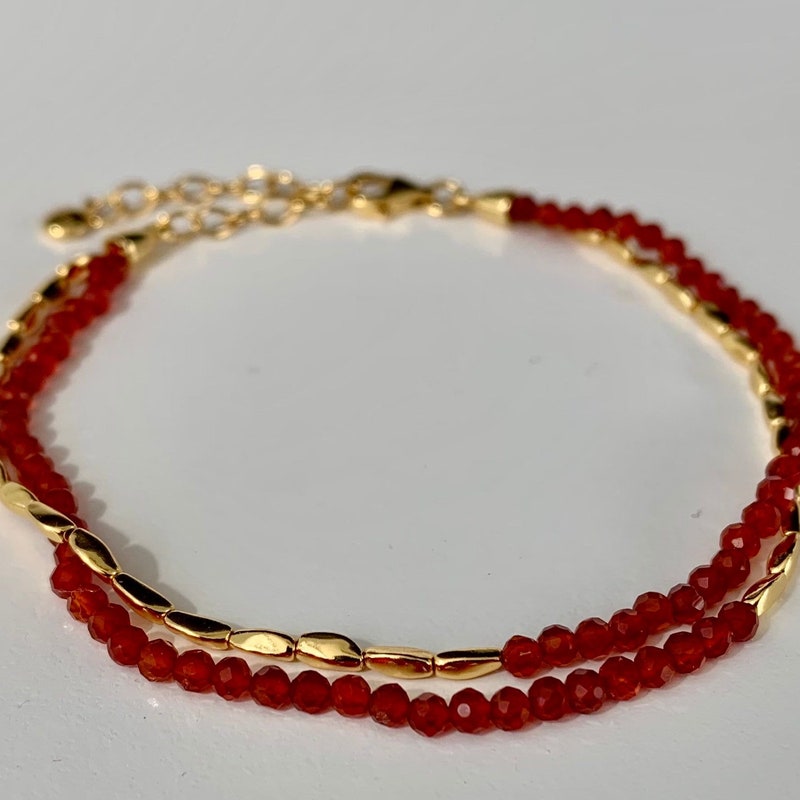 Red Beaded Bracelet - Etsy