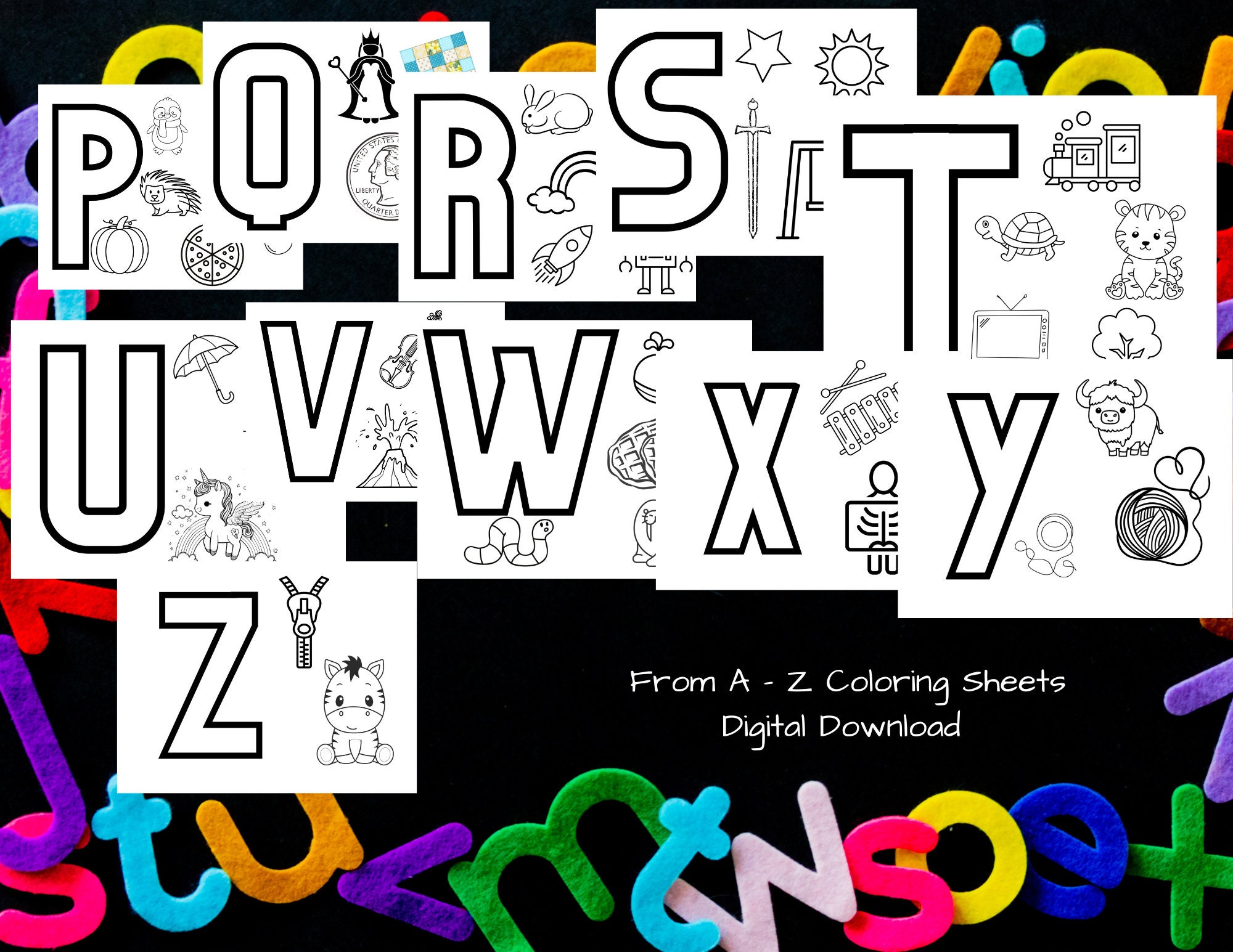 Creative Abcs: Printable Digital Coloring Pages for Alphabet Learning ...