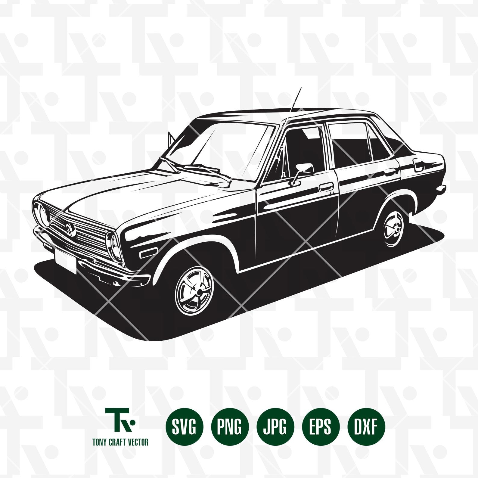 Datsun 1200 Svg Car Clipart Printable Art Files for Cricut Datsun 1200 ...