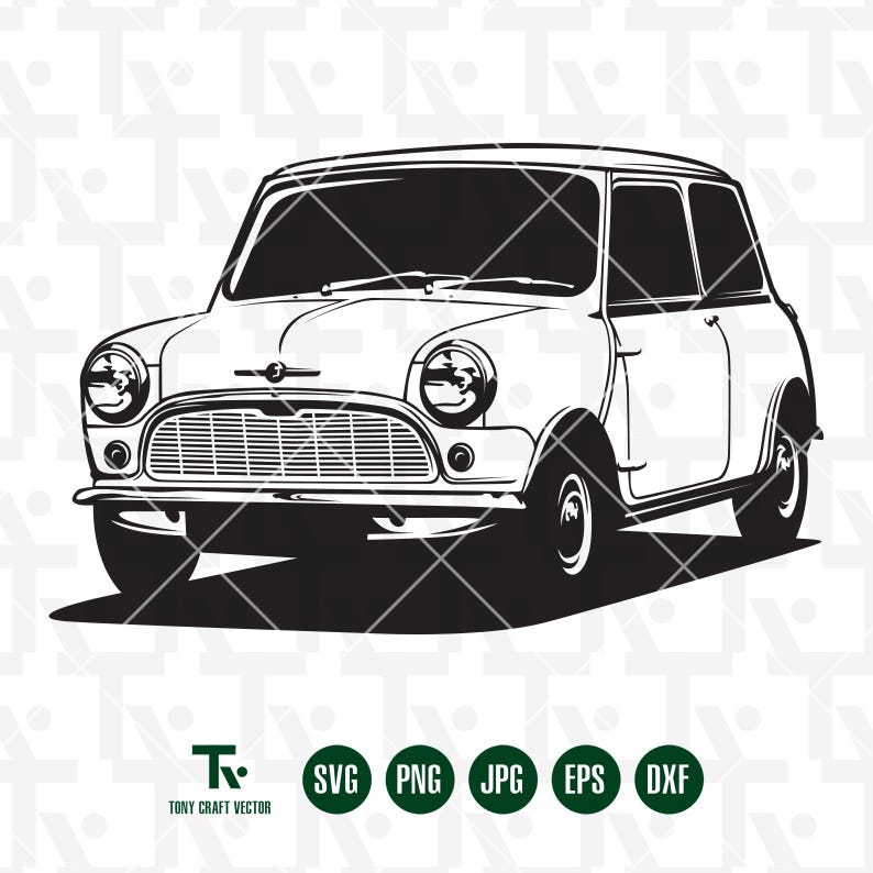 Morris Mini Minor SVG Mini Svg Classic Mini Svg Vintage Car Clipart Car ...