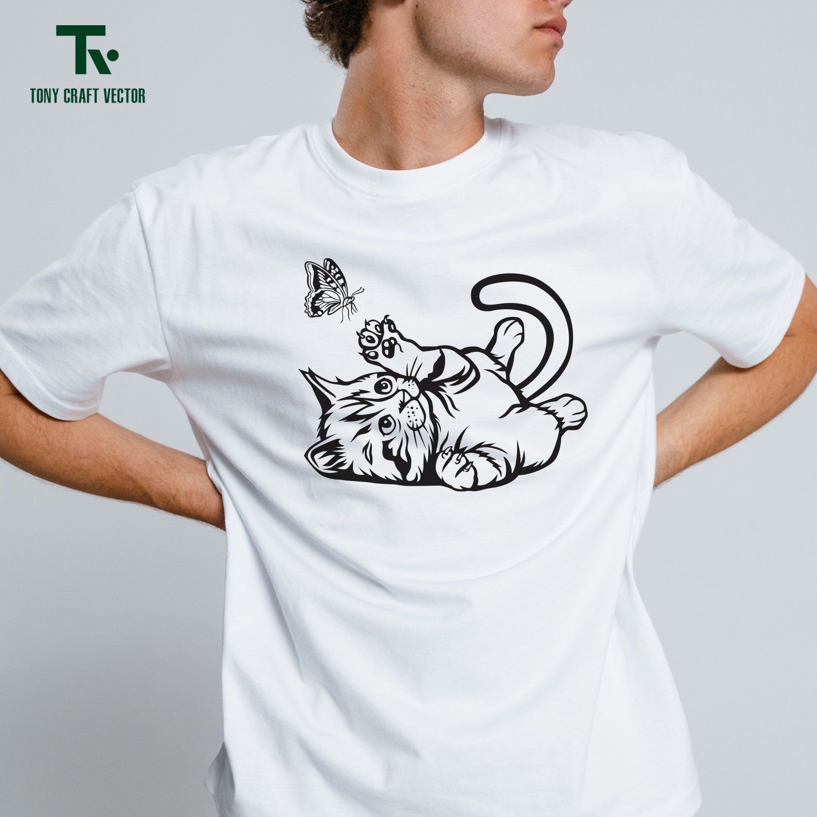 Cute Cat Svg Cat Butterfly Svg Clipart Svg Printable Art Svg Cat Shirt ...